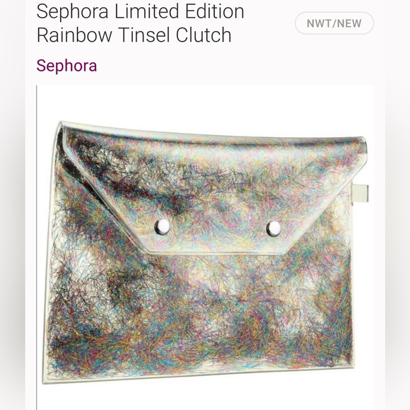 Sephora | Bags | Sephora Limited Edition Rainbow Tinsel Clutch | Poshmark